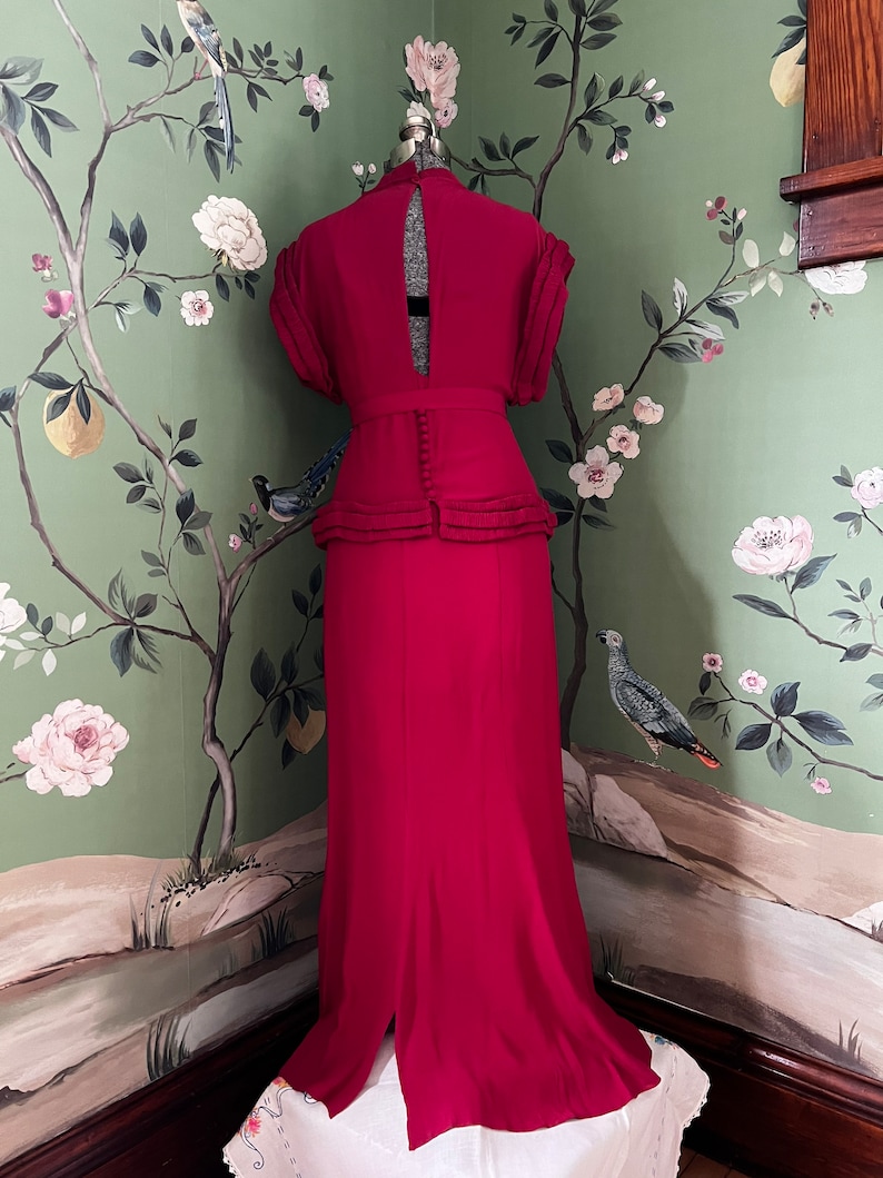 1930s Two Piece Raspberry Colored Glamour Old Hollywood Dress and Top ...