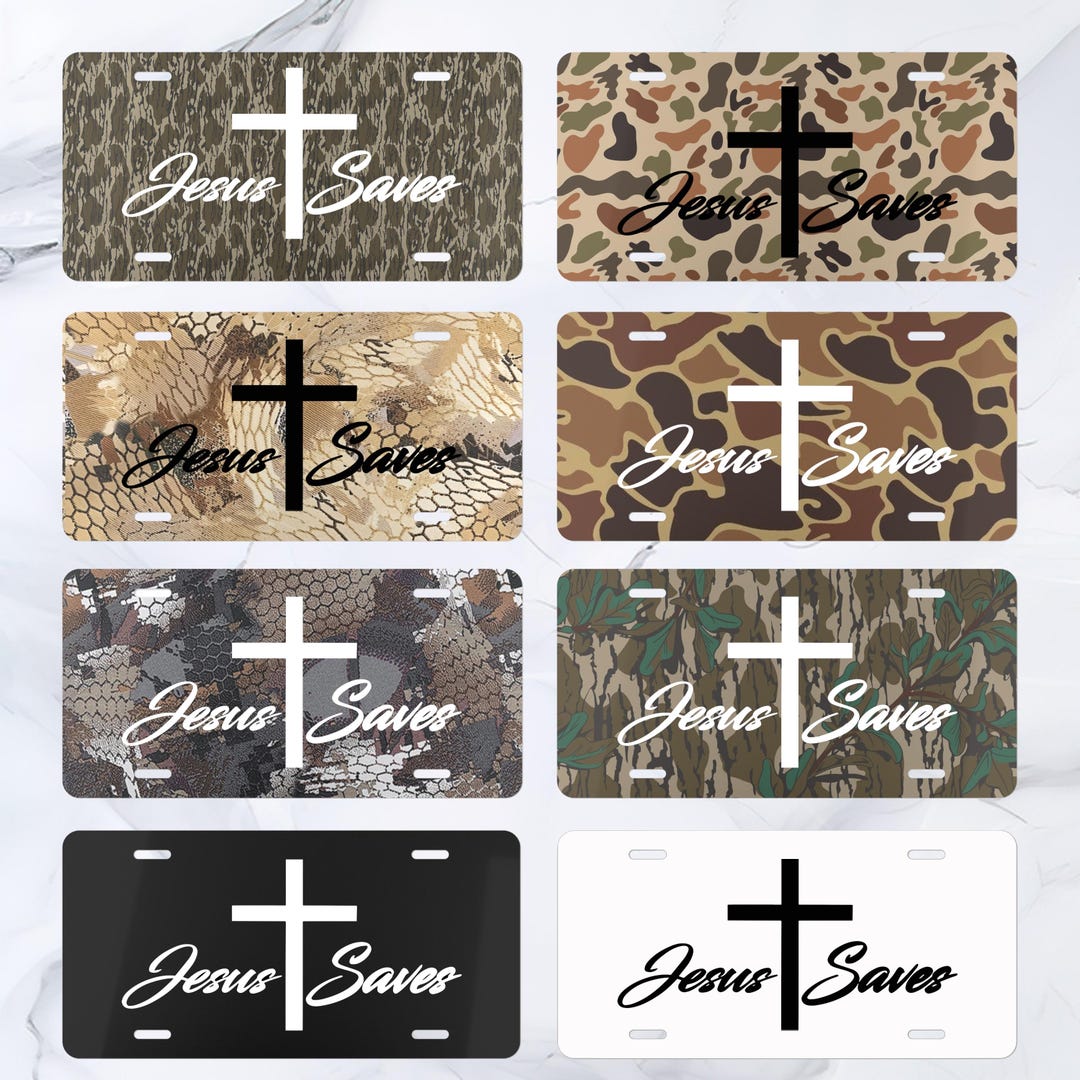 Jesus Saves Camo License Plate Collection| Inspirational License Plate ...