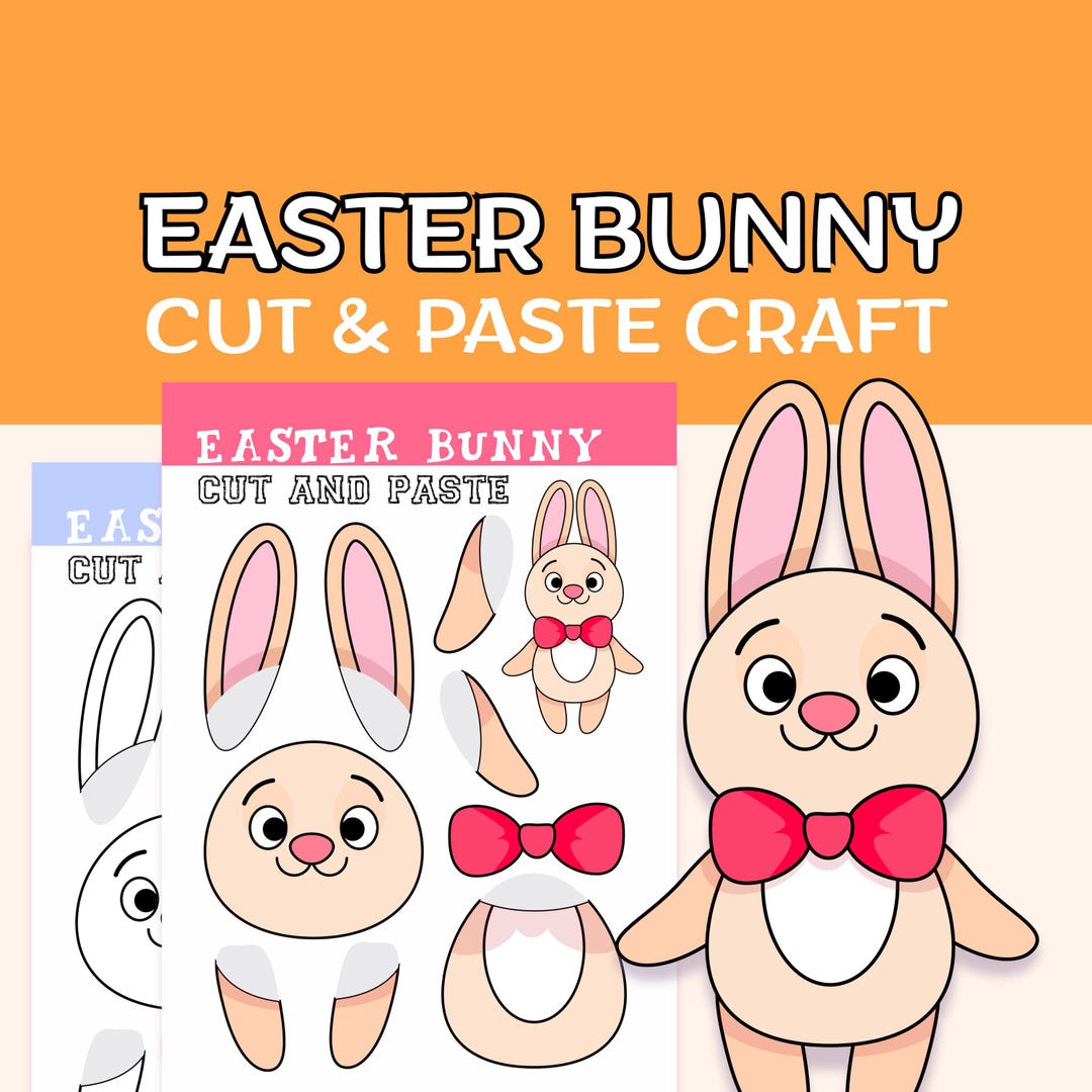 Easter Bunny Cut and Paste Craft | Build a Bunny Printable | Color and ...