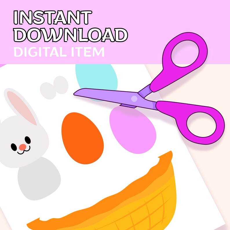 Easter Basket Craft Printable for Kids| Cutting Practice Worksheet ...