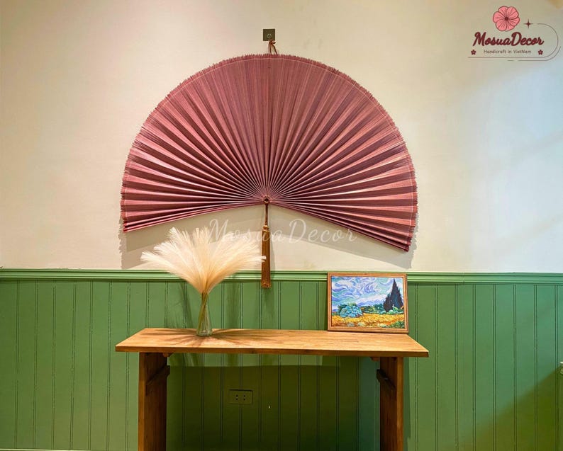 Handmade Bamboo Folding Wall Fan | Large Boho Wall Decor and Asian ...