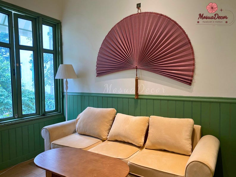 Handmade Bamboo Folding Wall Fan | Large Boho Wall Decor and Asian ...