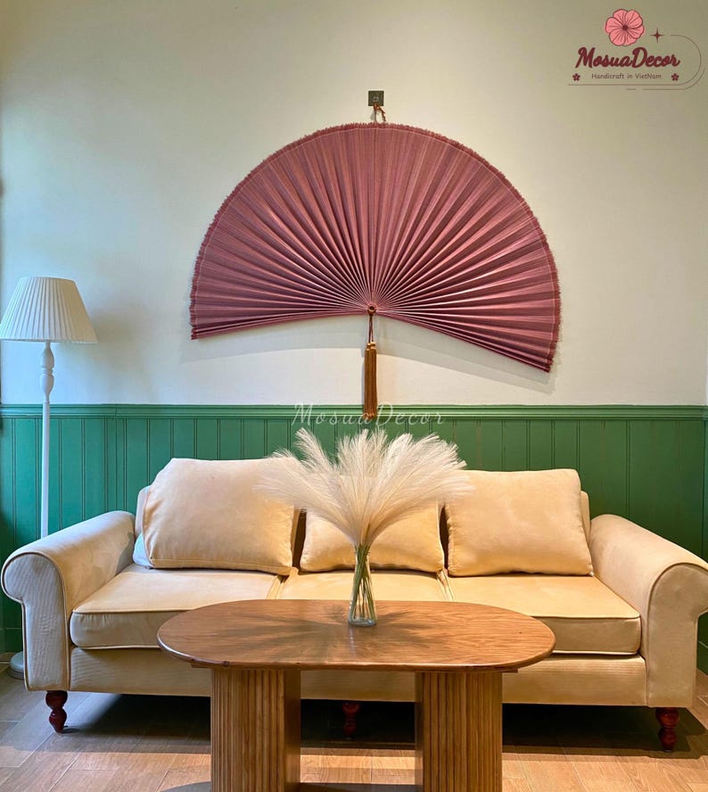 Handmade Bamboo Folding Wall Fan | Large Boho Wall Decor and Asian ...