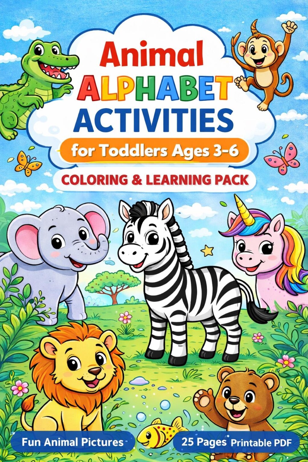 Animal Alphabet Activities for Toddlers 3-6 | Letter Tracing & ABC ...