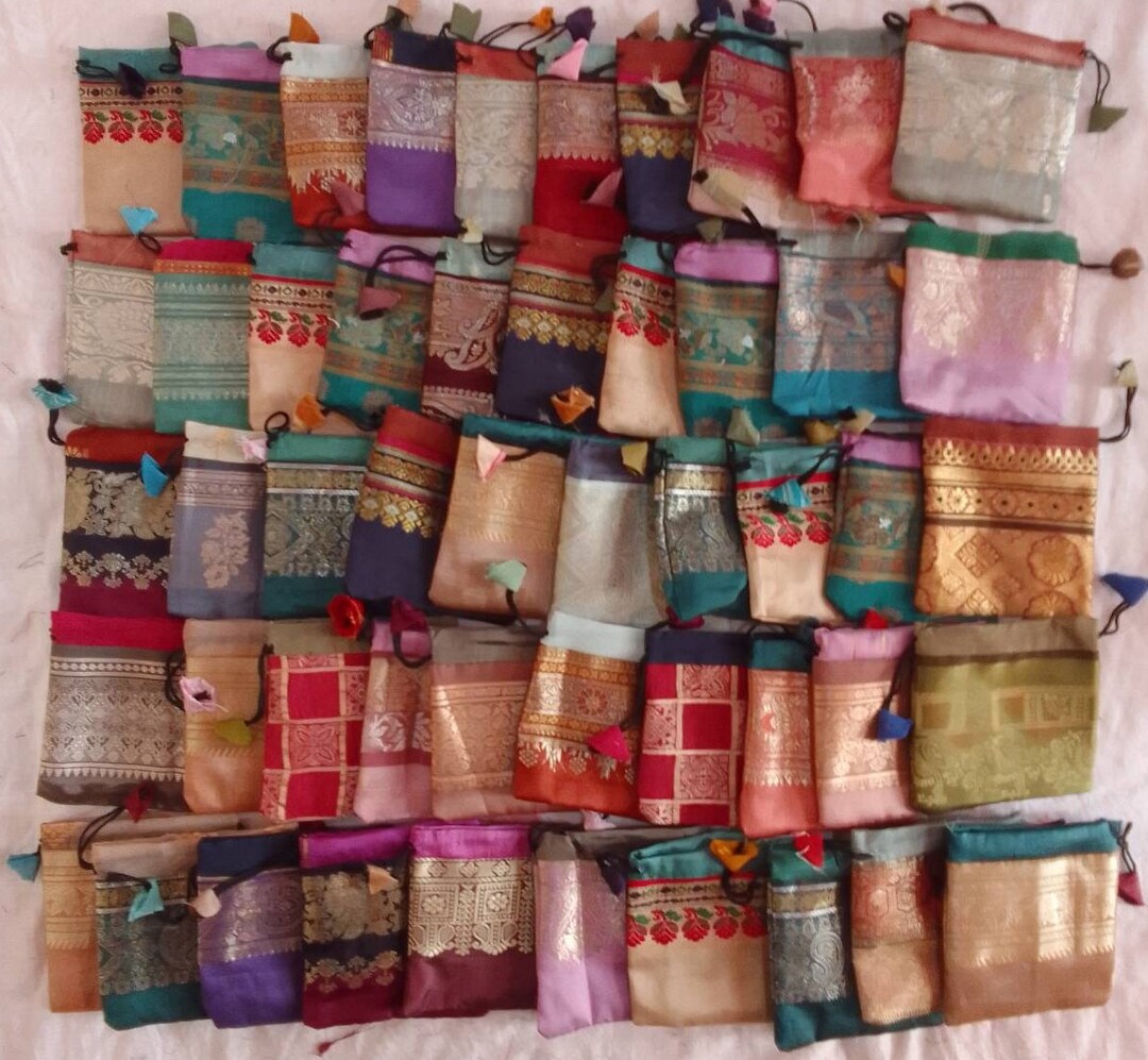 Silk Jewellery Pouch Sari Small Gift Small Bag Packaging - Etsy
