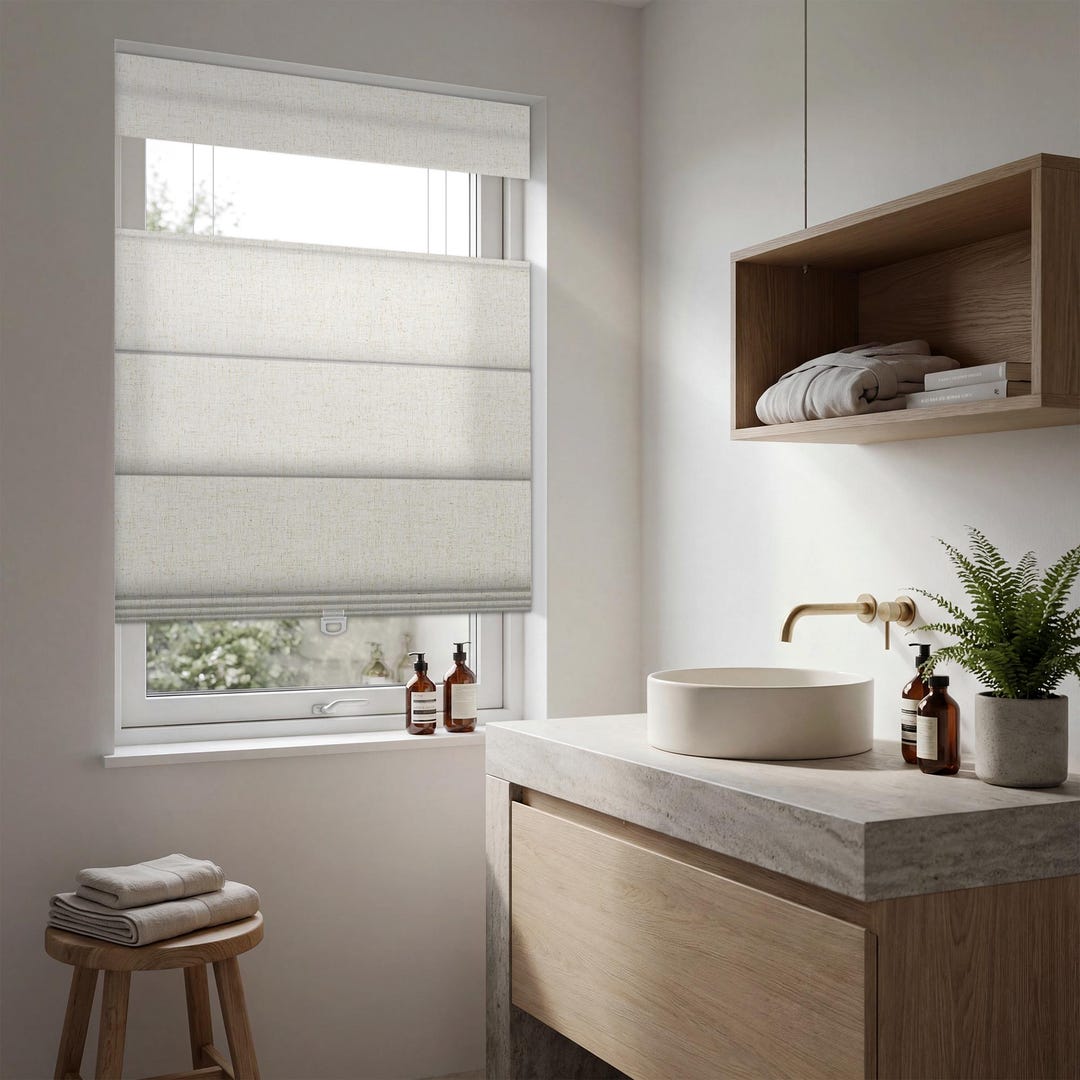 Hand Made Linen Roman Shades Cordless Top Down Bottom up Blinds ...