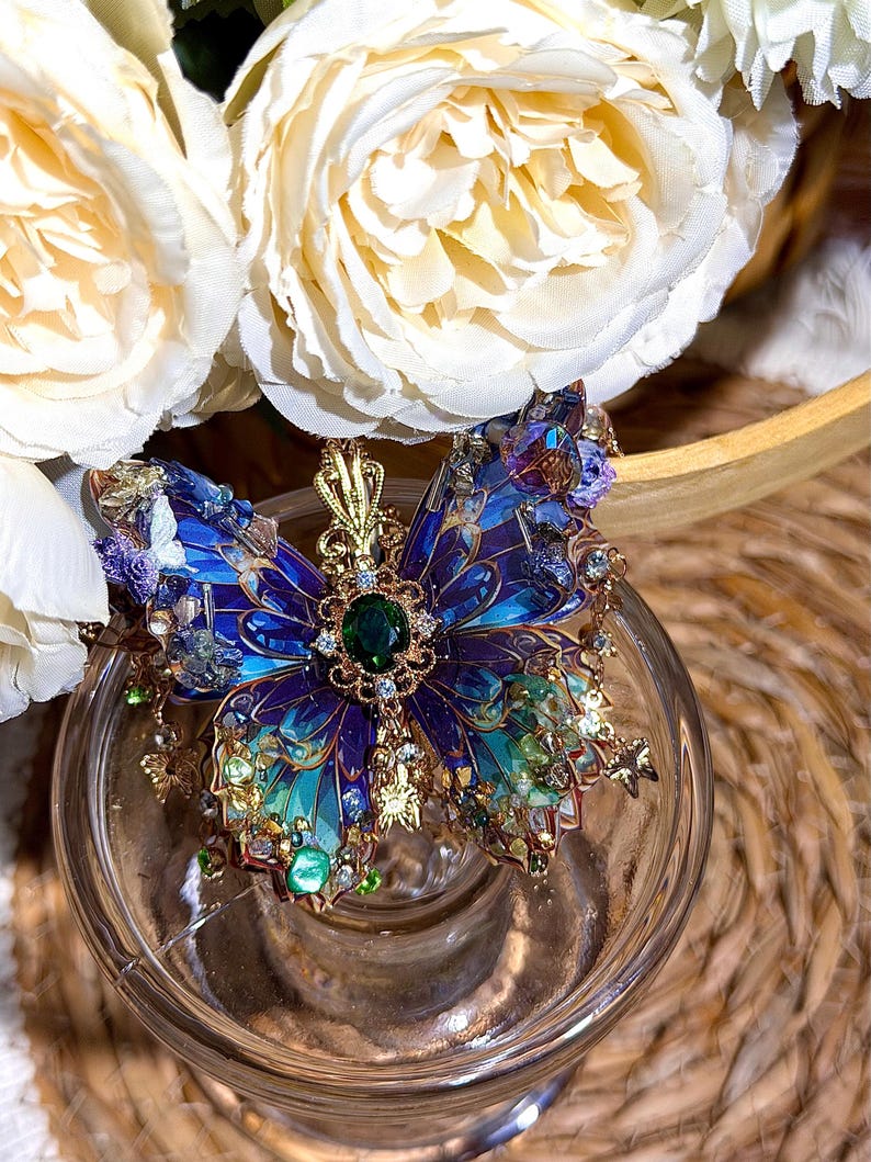 Custom Iridescent Butterfly Hair Clip, Large 10cm Handcrafted Wing ...