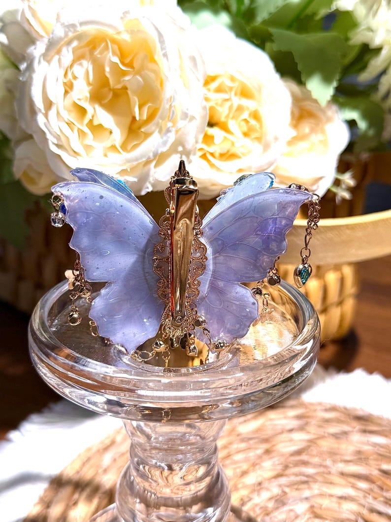 Custom Iridescent Butterfly Hair Clip, Large 10cm Handcrafted Wing ...
