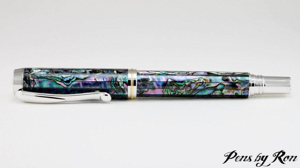 Beautiful Abalone Fountain Pen Handcrafted With Rhodium Accents - Etsy