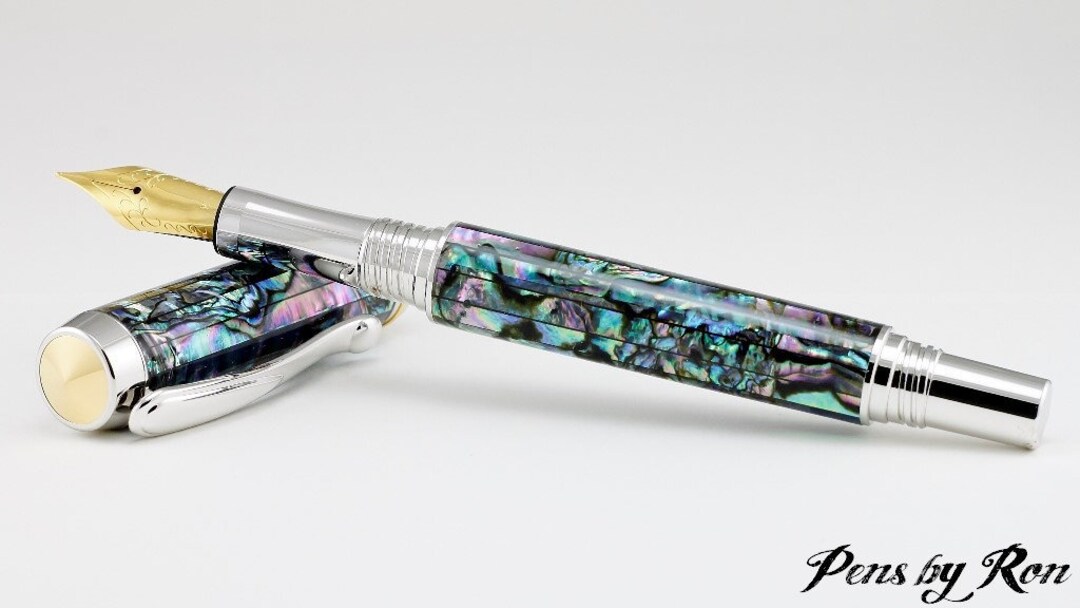 Beautiful Abalone Fountain Pen Handcrafted With Rhodium Accents - Etsy