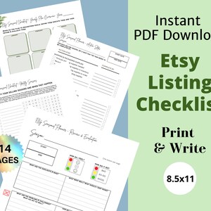 Etsy Listing Checklist, Etsy Listing Template, Etsy Printable, Etsy ...