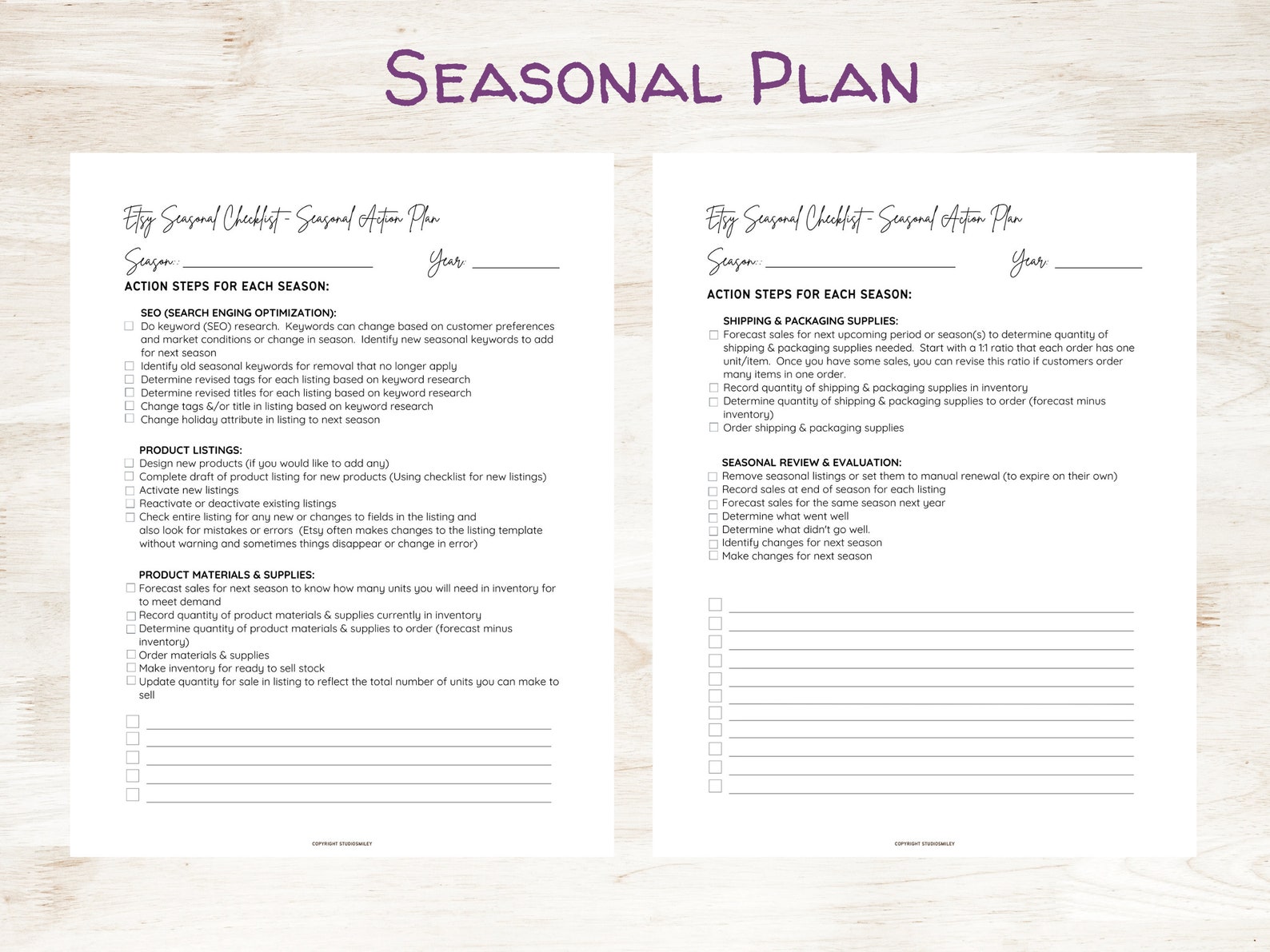 Etsy Listing Checklist Etsy Listing Template Etsy Printable - Etsy