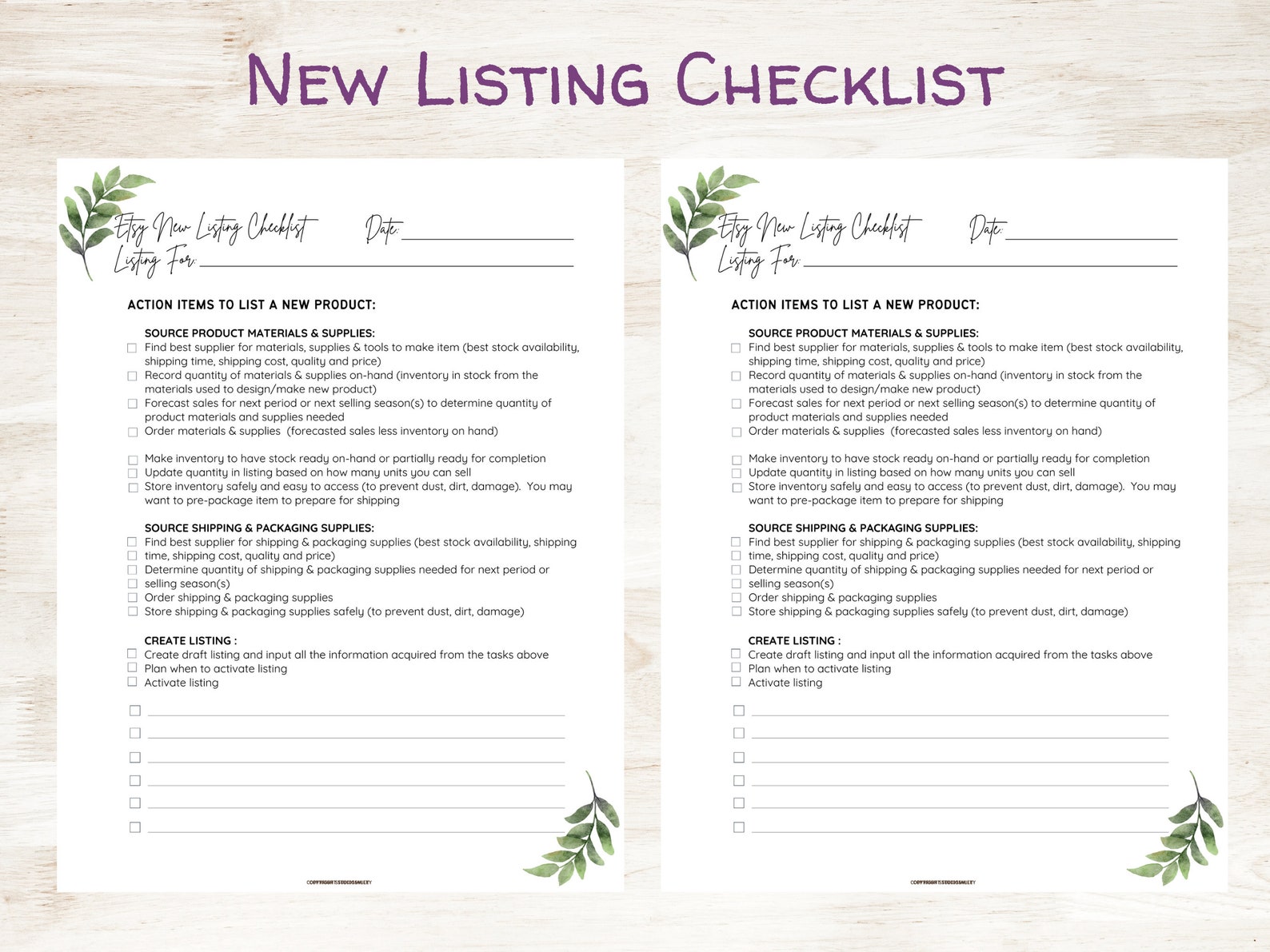 Etsy Listing Checklist Etsy Listing Template Etsy Printable - Etsy