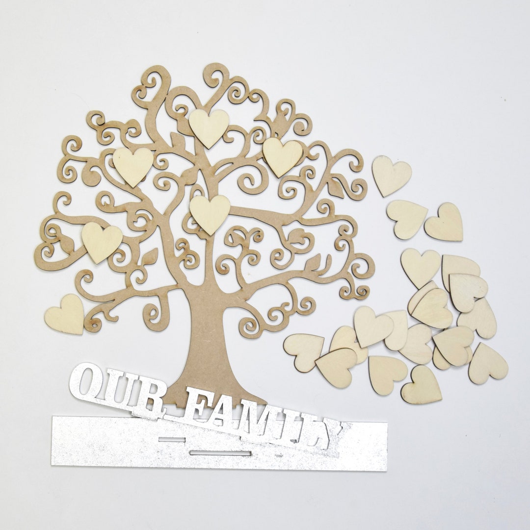 DIY Wooden Family Tree Kit, Family Tree Gift, Comes With 50 Blank ...