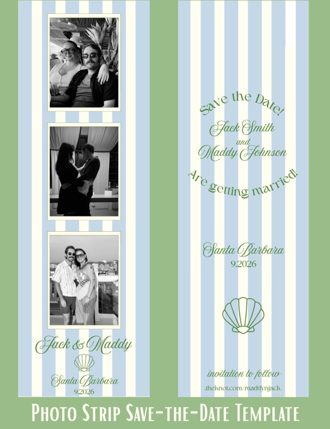 Coastal Photo Strip Save-the-dates [customizable Template] - Etsy