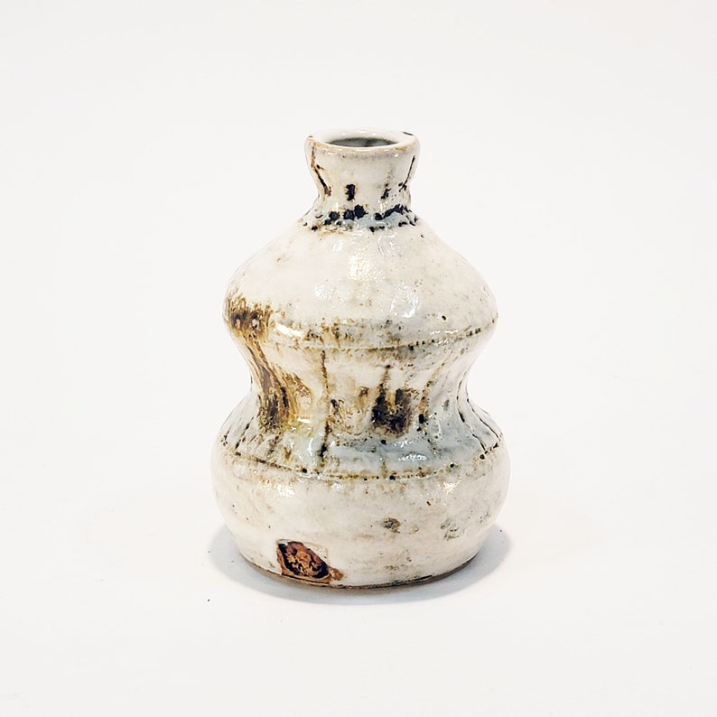 White Shino Kobin, Small Stoneware Bottle - Etsy