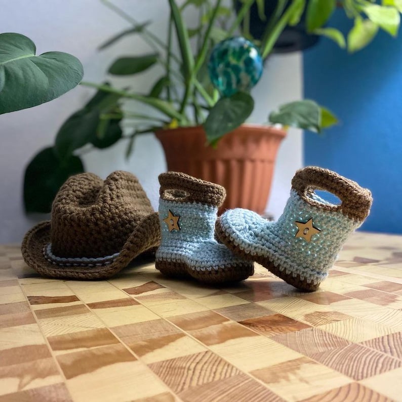 Baby Cowboy Hat & Boot Crochet Pattern | Western Outfit (digital ...