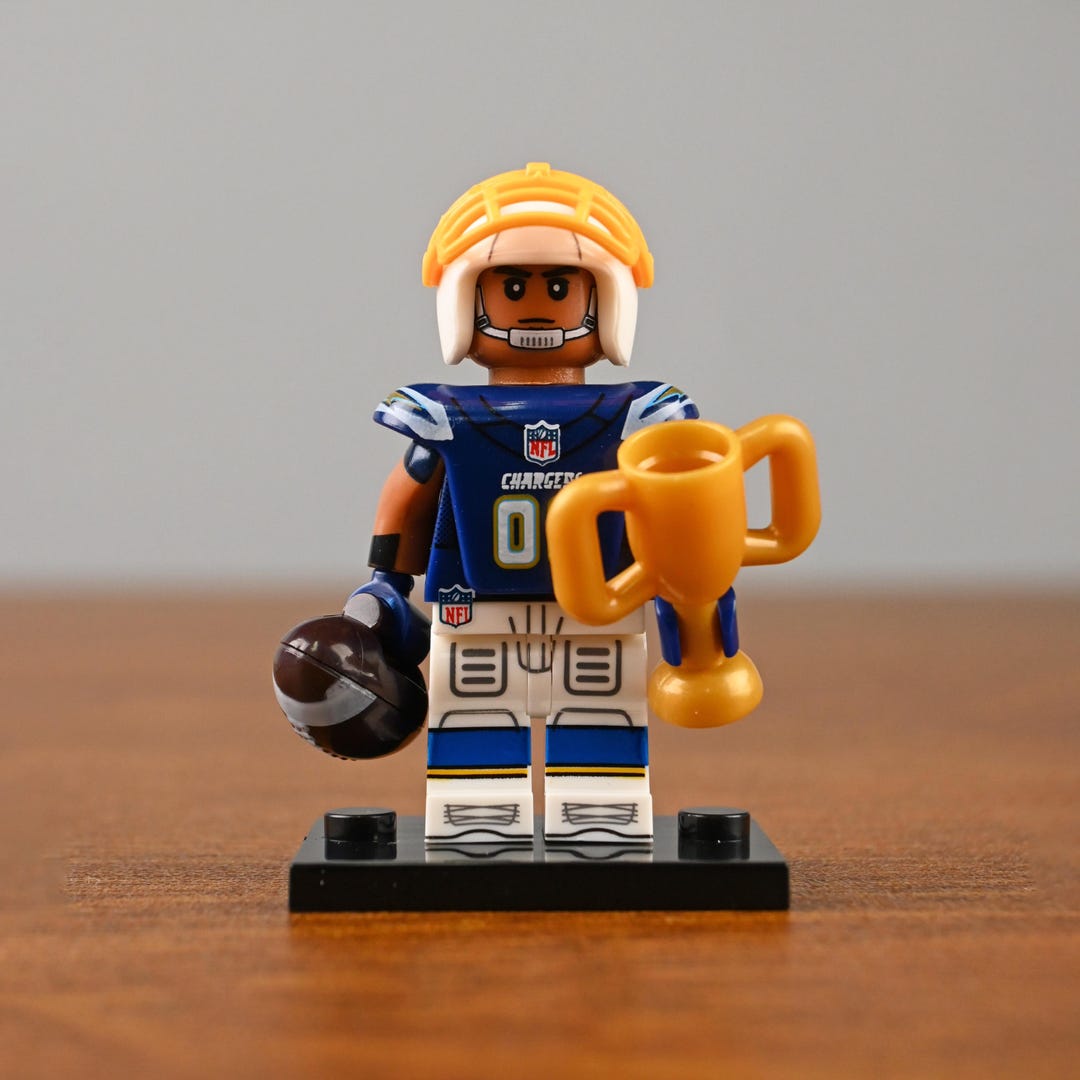 Los Angeles Chargers “bolt Up” Minifigure - Electric NFL Player With ...