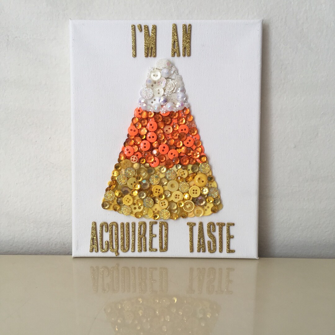 Candy Corn Button Art, Made to Order, Button Art, Wall Art, Decor, Home ...