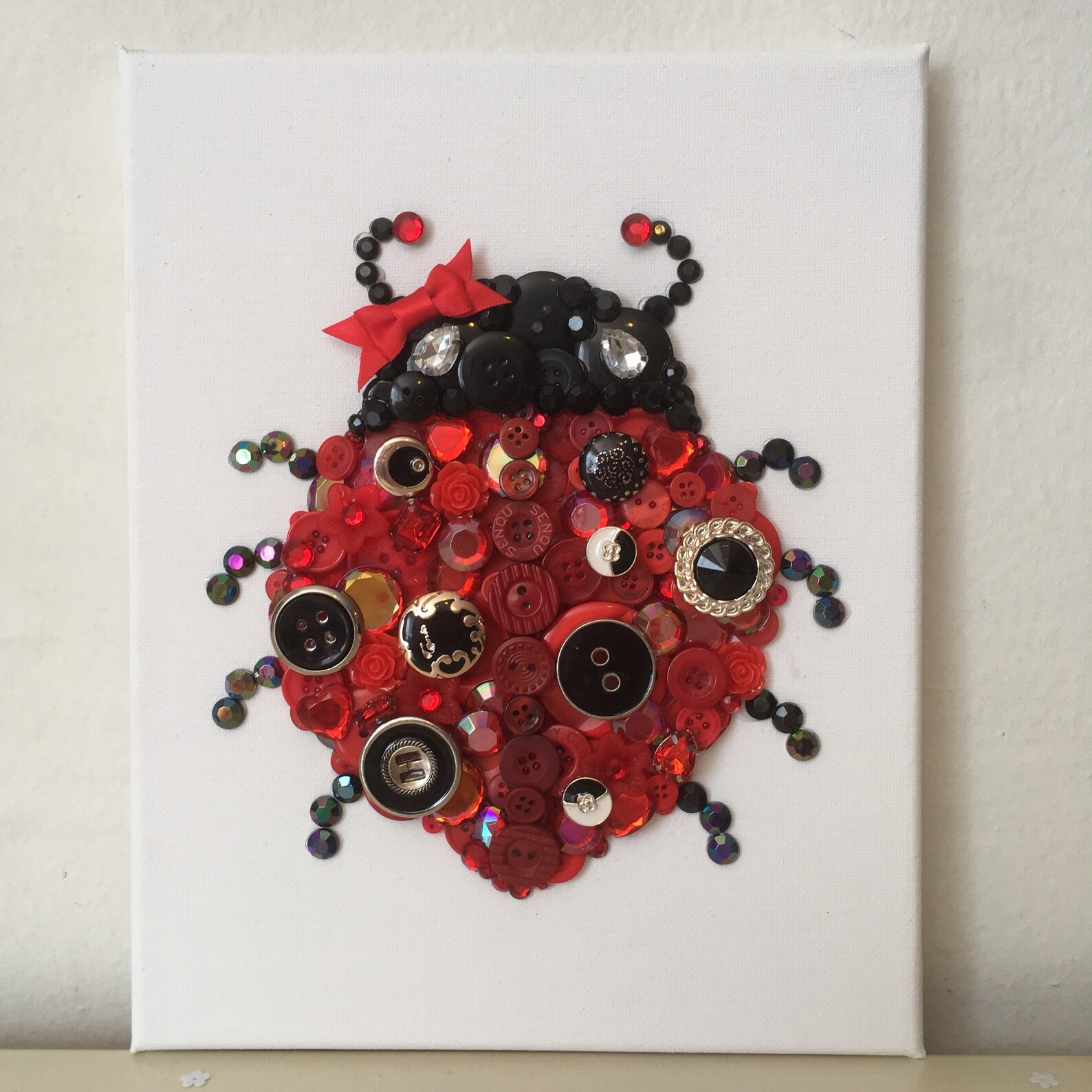 Ladybug Button Art Wall Decor Home Decor Kid's Decor - Etsy