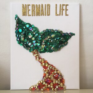 Mermaid Tail Button Art, Custom Made, Majestic, Wall Art, Nursery Decor ...