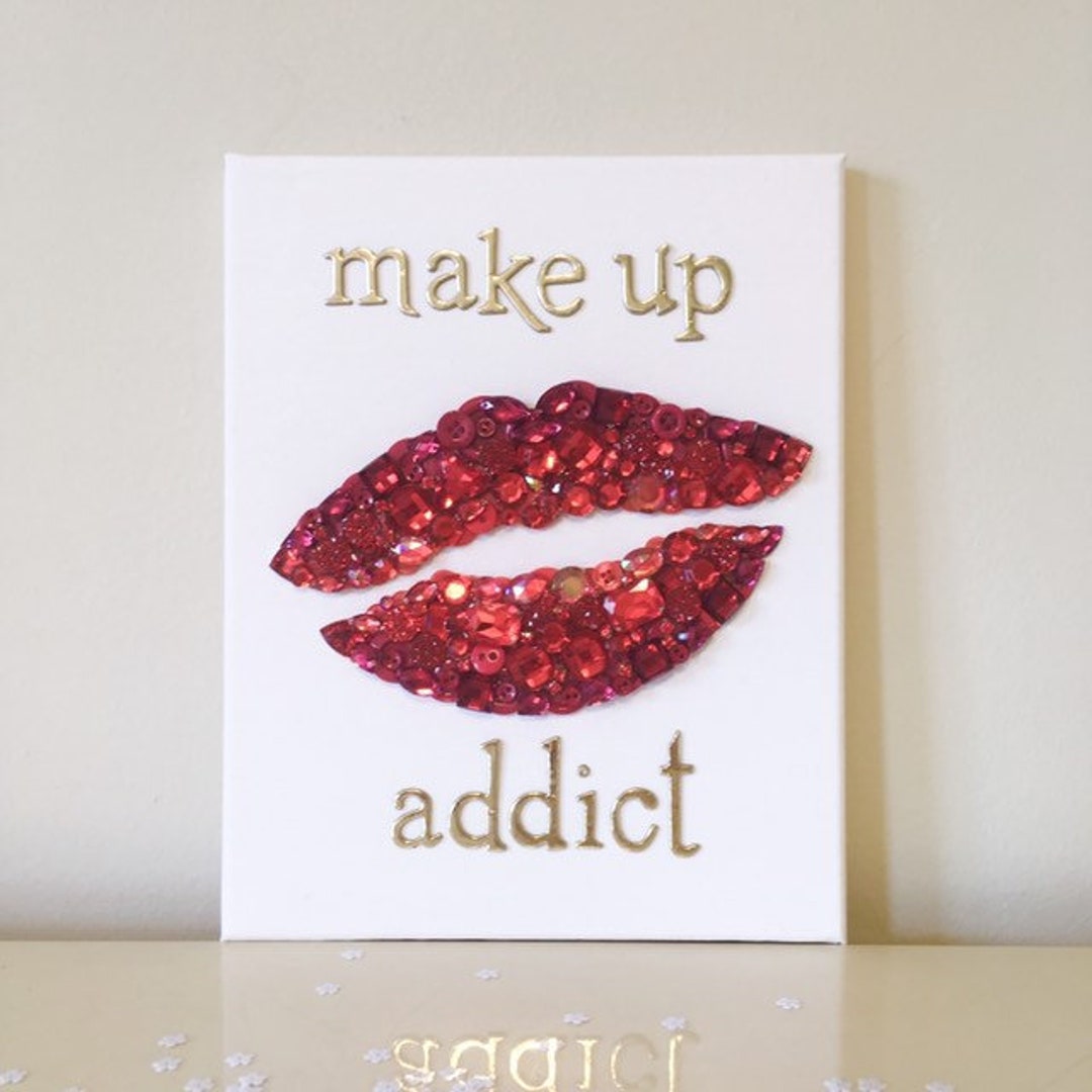 Makeup Addict "lips" Button Art, Maven, Pout, Lipstick, Smooch, Red ...