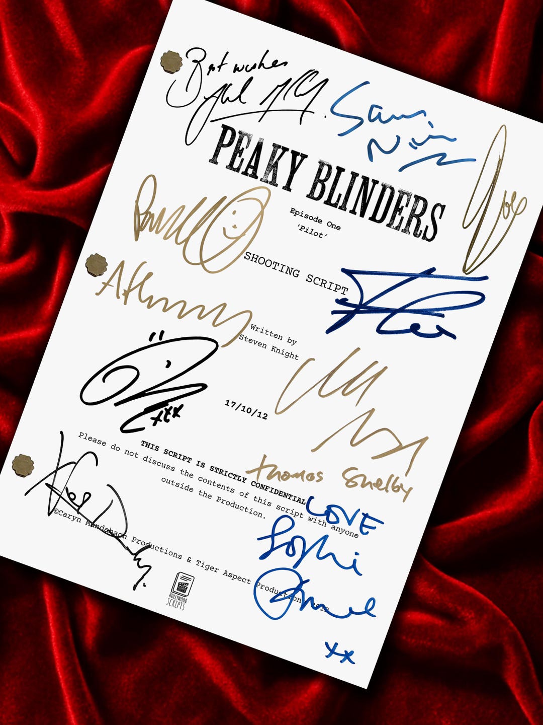 Peaky, Blinders Merch, Signed, Pilot Script, Cillian Murphy, Autograph ...