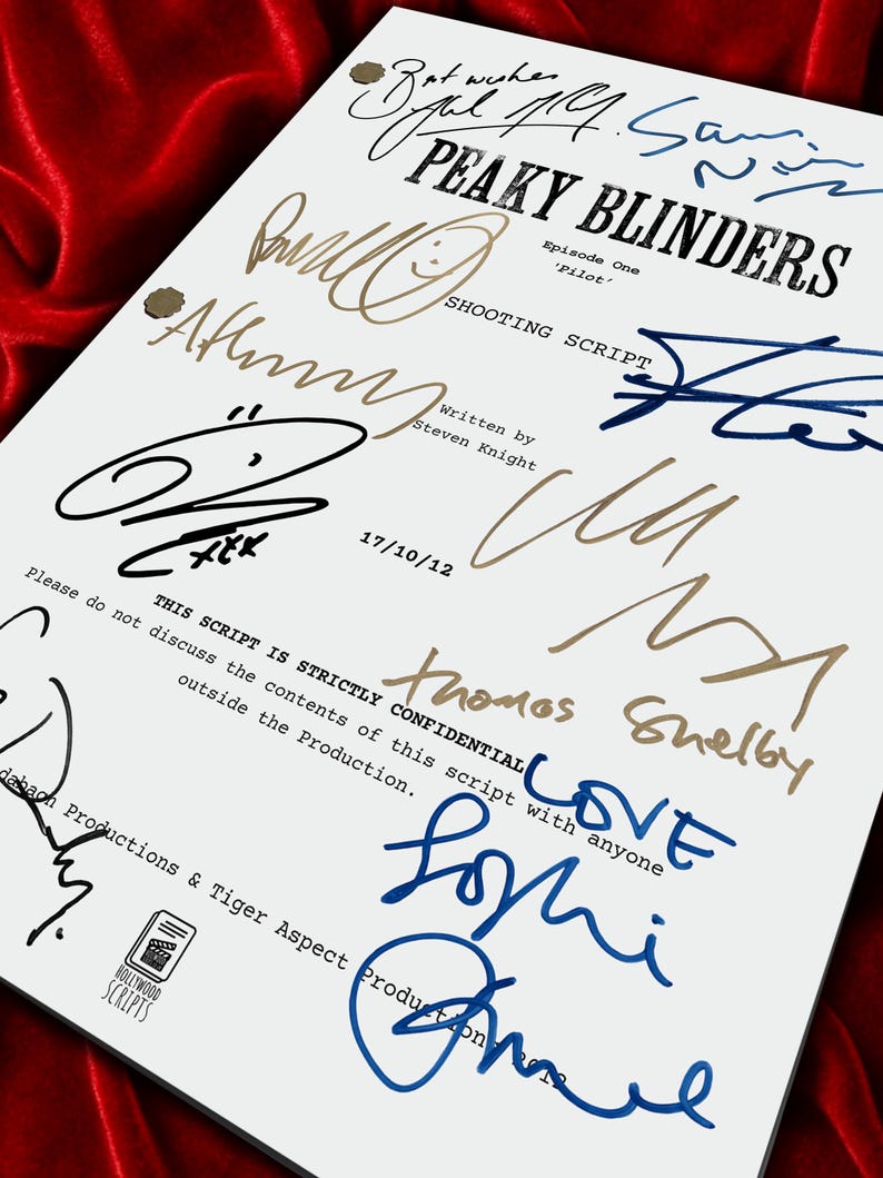 Peaky, Blinders Merch, Signed, Pilot Script, Cillian Murphy, Autograph ...