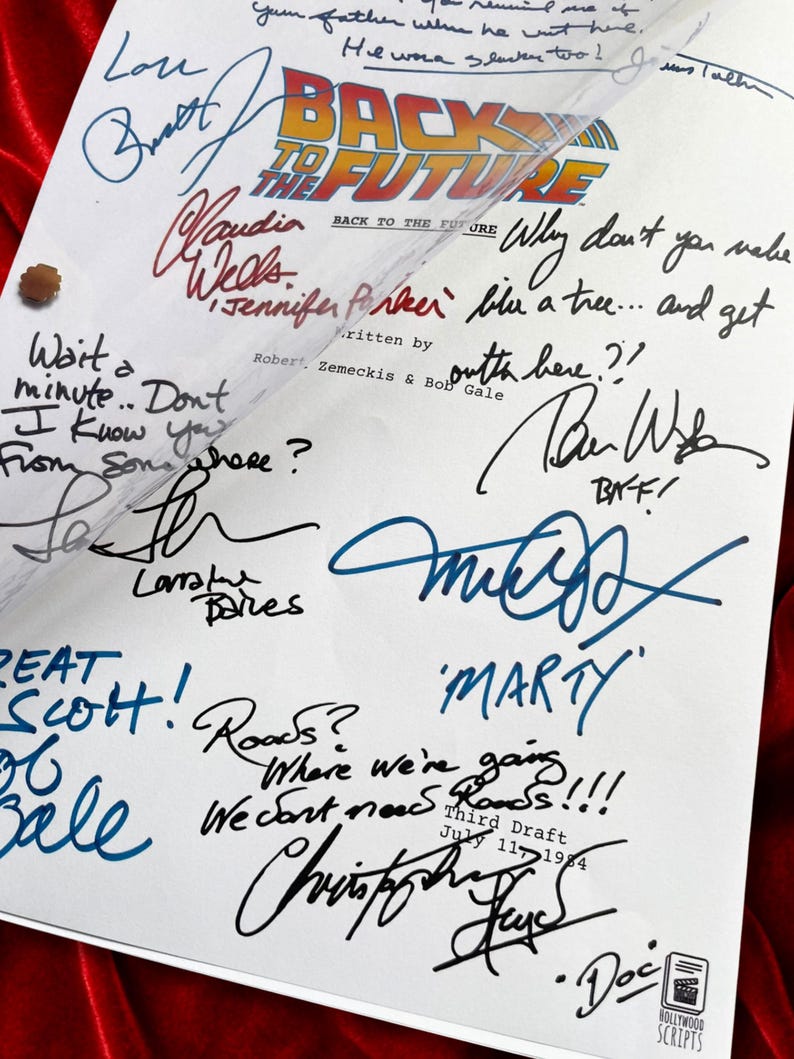 Back to the Future, Prop, Movie Script, Birthday Gift, Movie Lovers ...