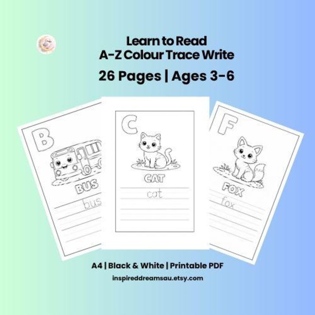 Alphabet Colour Trace Write Worksheets A-Z Printable Handwriting ...