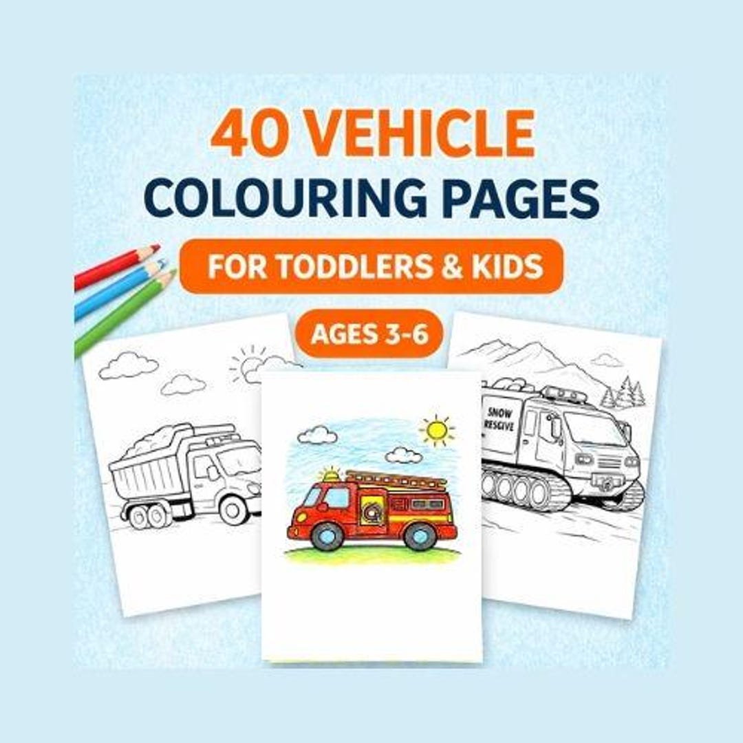 Vehicle Colouring Page Bundle for Kids | Transport Activity Pack | Cars ...