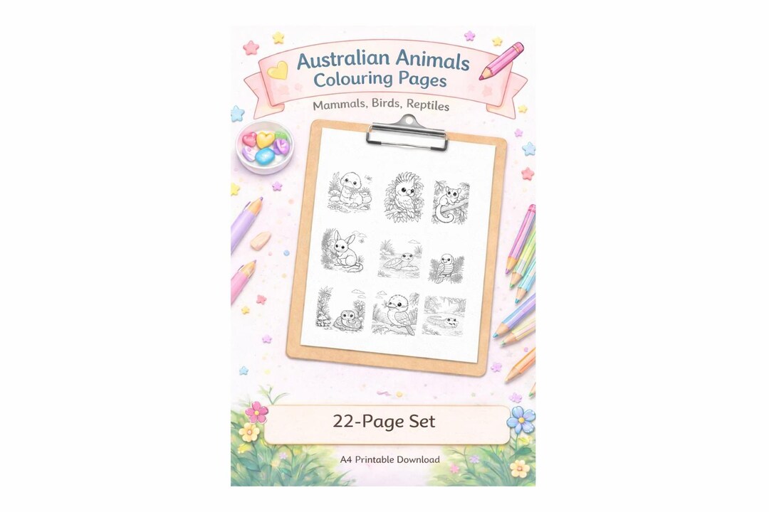 Australian Animals Colouring Pages | Mammals Birds Reptiles | 22-page ...