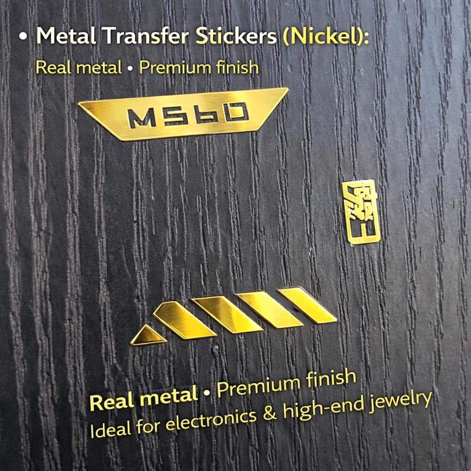 Custom UV DTF Gold Transfer Stickers – Logo Labels for Packaging, No ...