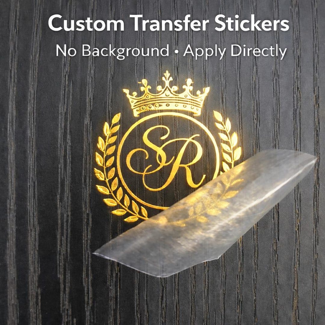 Custom UV DTF Transfer Stickers | Gold Foil, Metallic, & Color Logos - Etsy