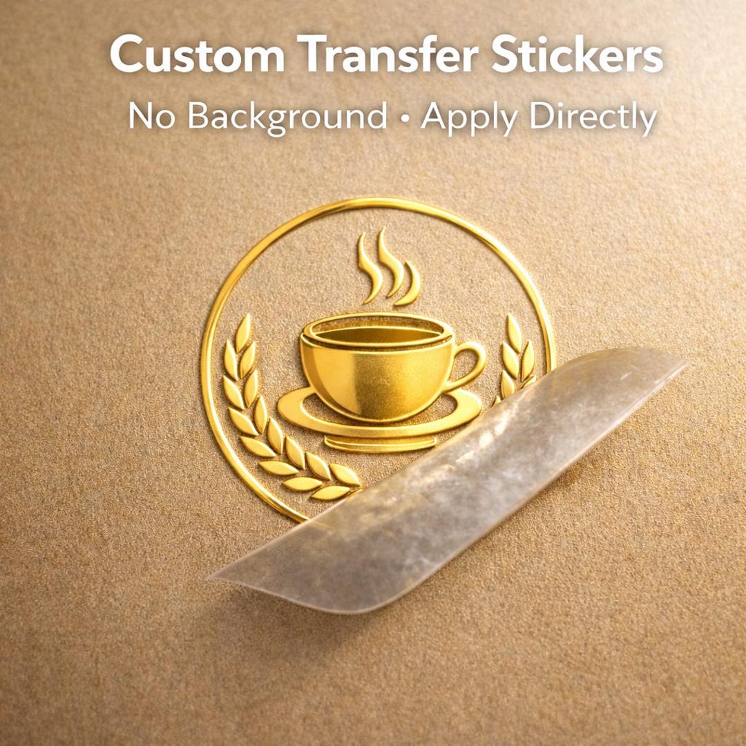 Gold & Silver Foil Logo Transfer Stickers | Custom Metallic Logo ...