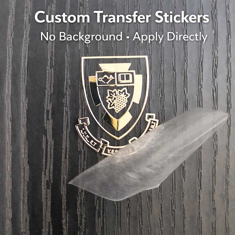 Custom UV Transfer Stickers Gold Silver | No Background Logo Decals for ...