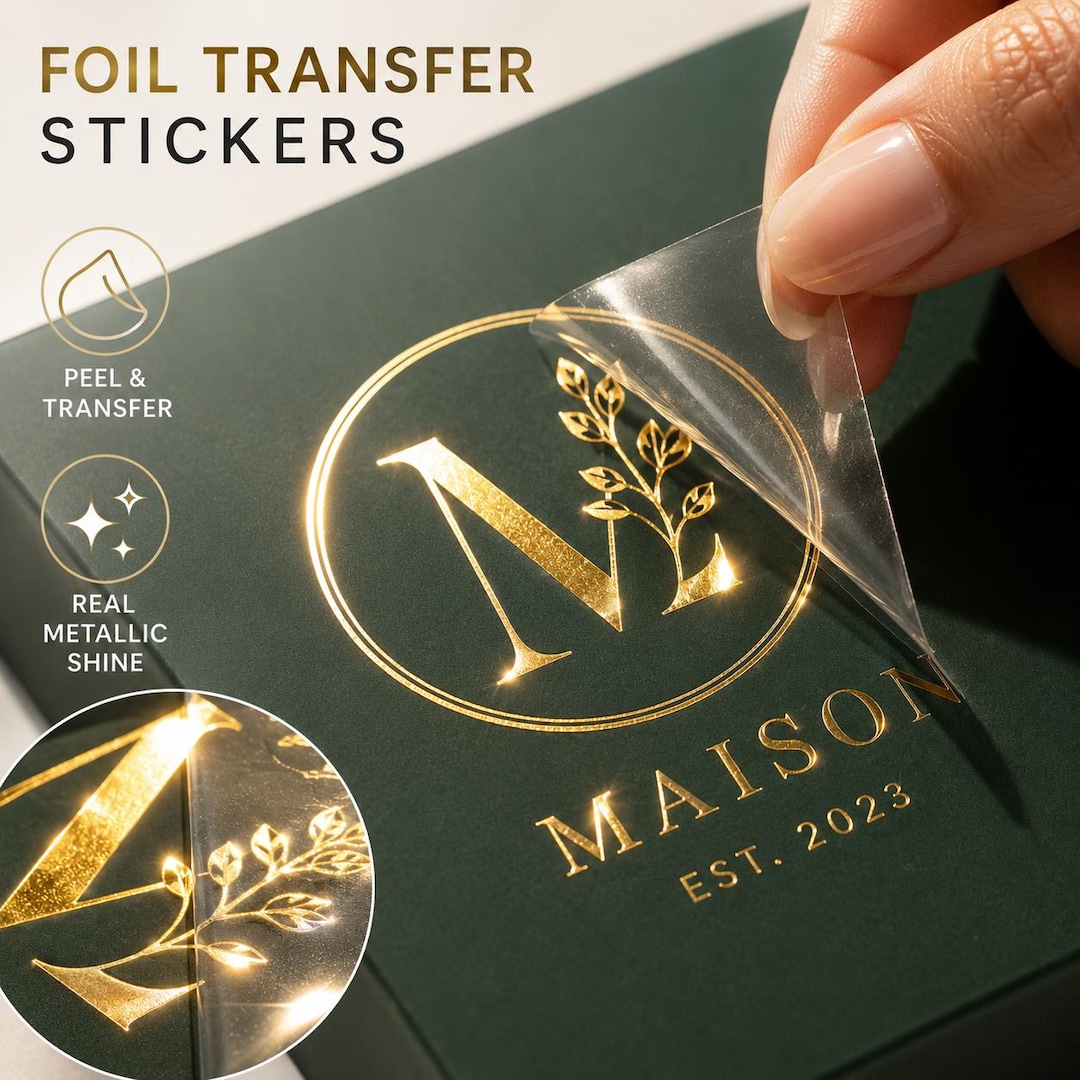 Custom UV Transfer Stickers Gold Silver | No Background Logo Decals for ...