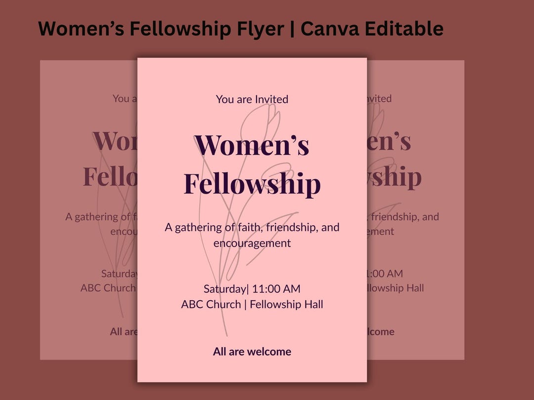 Women Fellowship Flyer| Editable Church Template|canva Christian Women ...