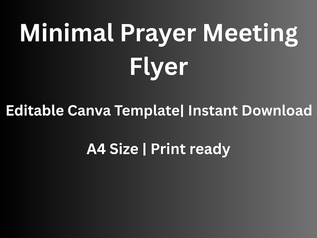 Minimal Prayer Meeting Flyer| Editable Church Flyer Template| Canva ...