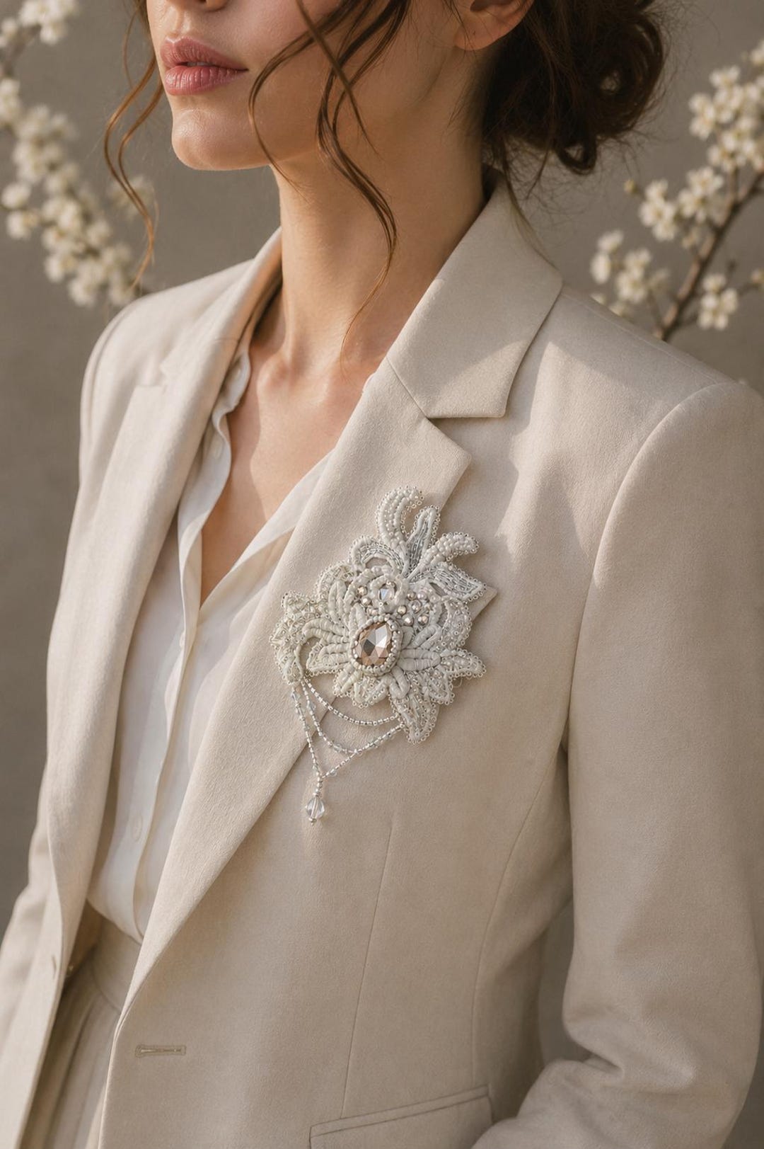 Victorian Crystal Brooch | Handmade Bridal Statement Pin - Etsy