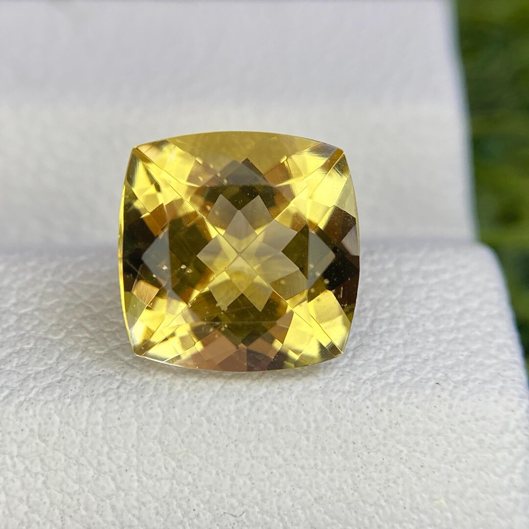 Square Cushion Yellow Heliodor – Natural Beryl Unheated Loose Gemstone ...