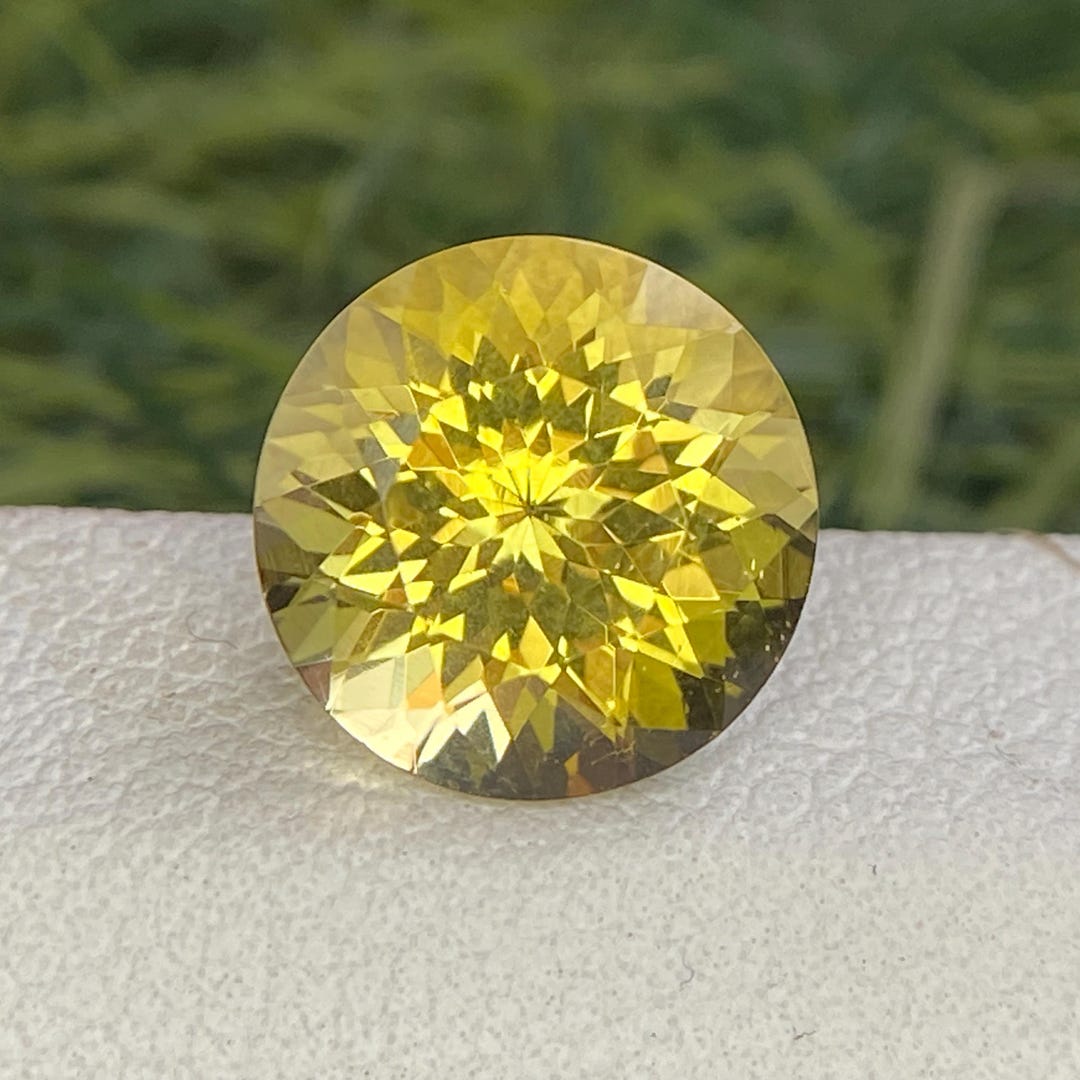 Round Yellow Heliodor – Natural Brilliant Cut Loose Gemstone | 3.15 Ct ...