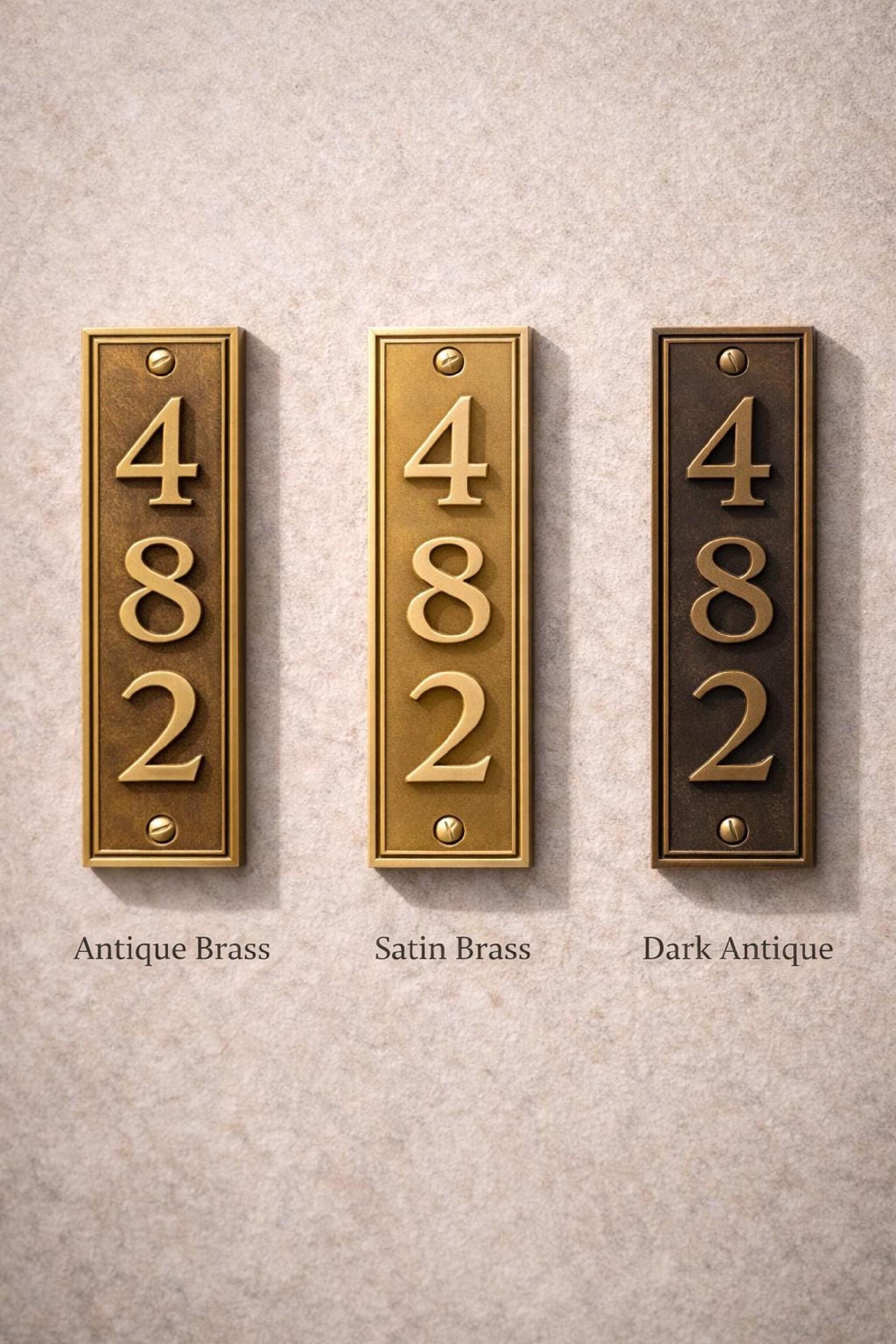 Brass House Numbers Art Deco Sign, Solid Brass Address Plaque for ...