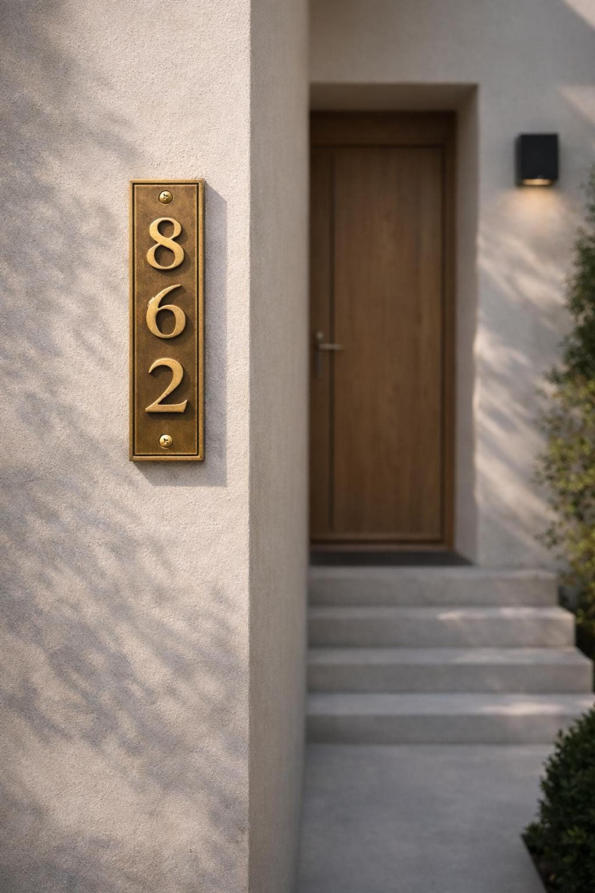 Brass House Numbers Art Deco Sign, Solid Brass Address Plaque for ...