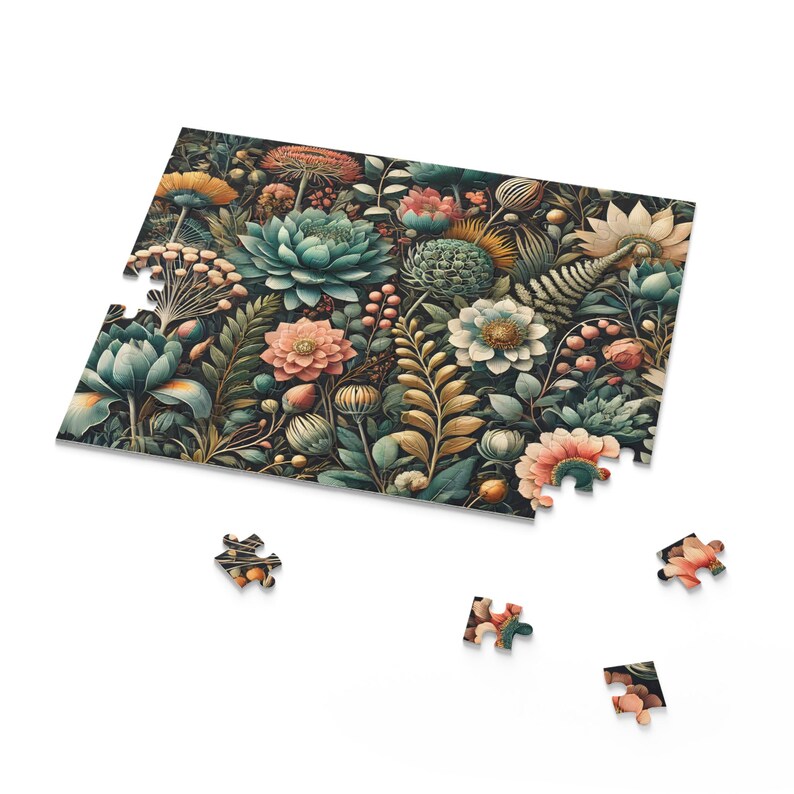70s Vintage Floral Jigsaw Puzzle - Retro Groovy Botanical Art, 120-500 ...