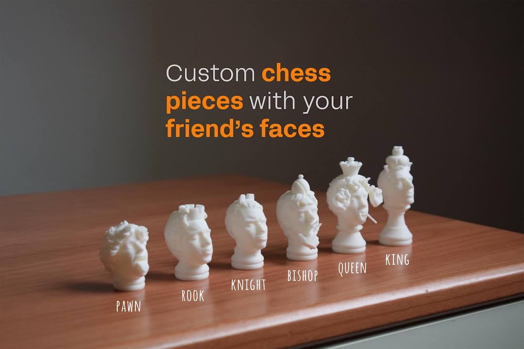 Personalized Chess Set With Faces, 3D Printed Pieces, Gift for Friends ...
