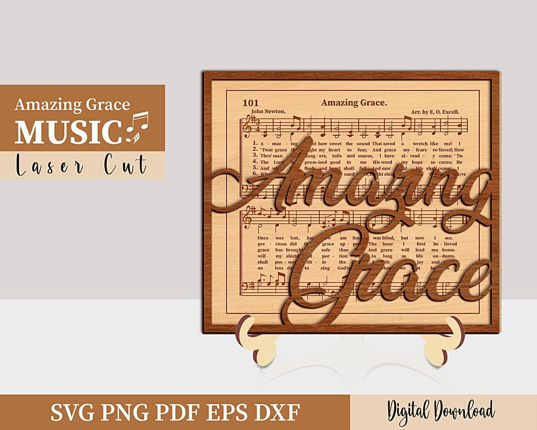 Amazing Grace Ornament Svg, Amazing Grace Stand Decor Laser Cut ...
