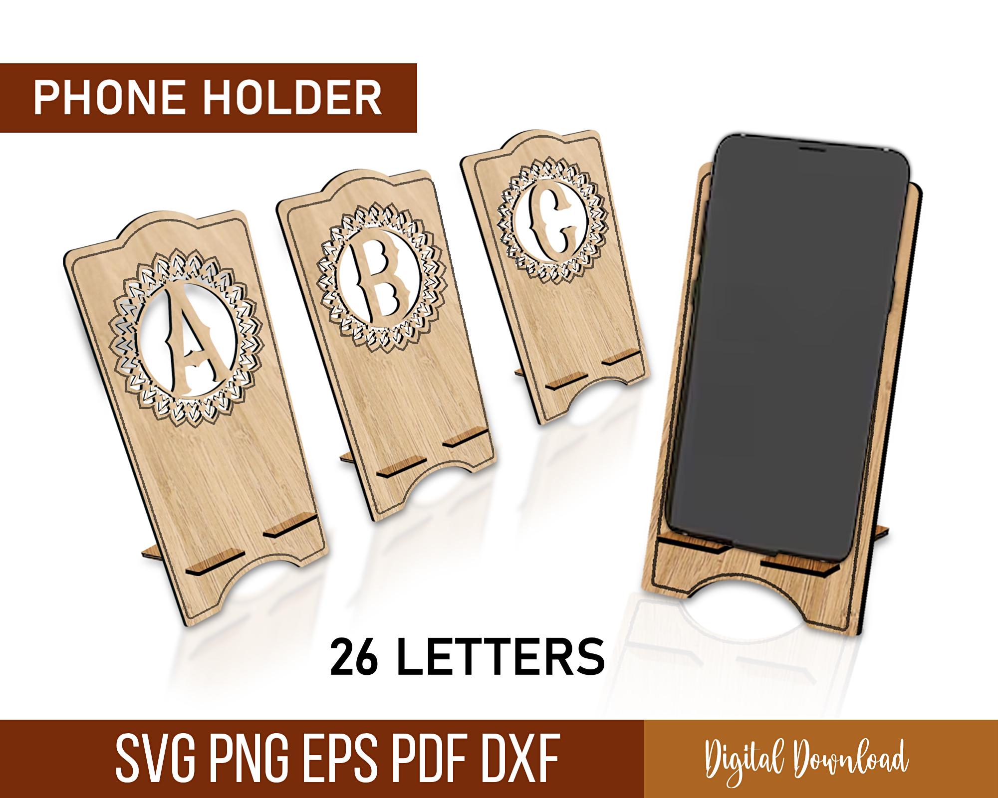 Letter Phone Holder Laser Cut Svg Files, Laser Cut Phone Stand, Easy ...