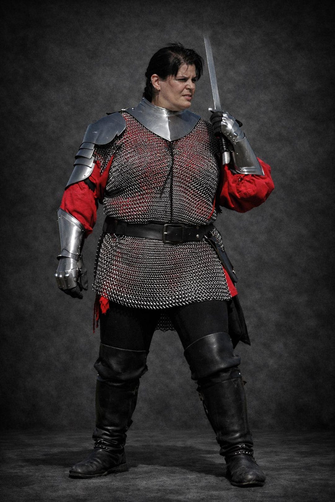 Medieval Chainmail Armor Set – Chainmail Hauberk With Steel Gorget ...