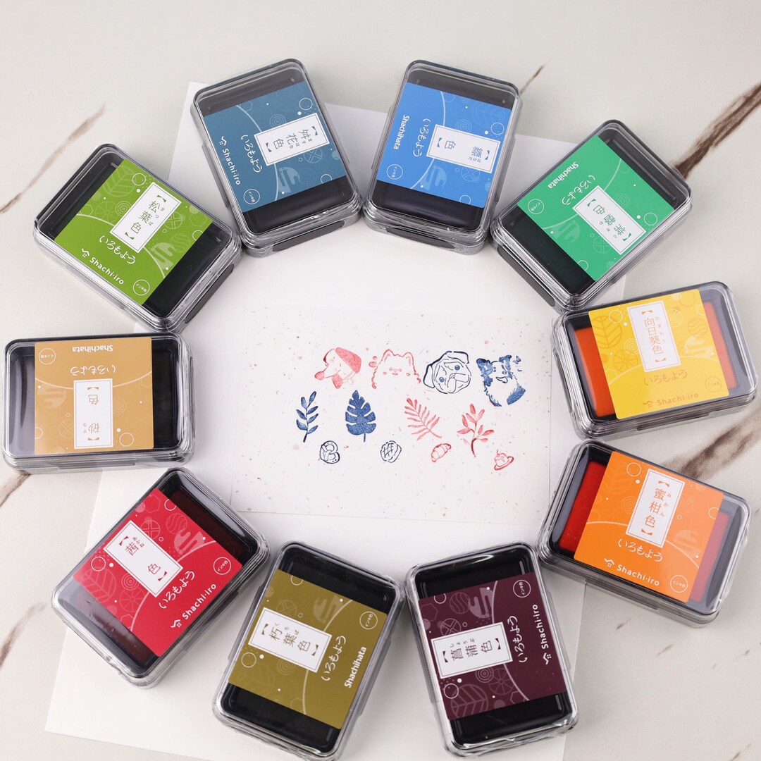 34 Shachihata Assorted Color Ink Pads, Japanese Craft Stamping Set - Etsy